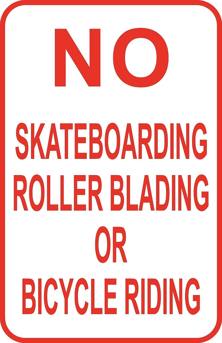 Skateboarding Roller Blading Sign 12" x 18" Aluminum Metal Road Street ...